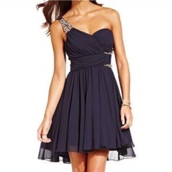 City Studio | Dresses | City Studio Onestrap Navy Blue Dress | Poshmark